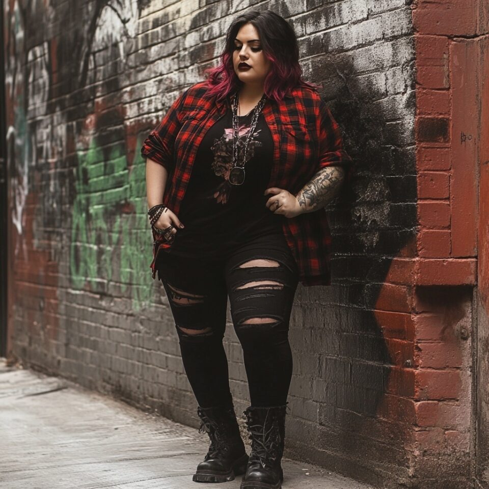 Grunge Outfit Ideas for Plus-Size Women: Bold, Edgy & Unapologetic ...